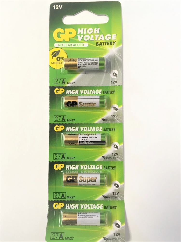 GP27A 5 pack - 12V 27Ah Remote Control Alkaline Battery