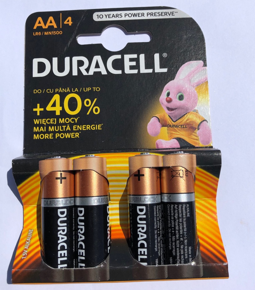 Duracell AA MN1500/4 - Alkaline Batteries