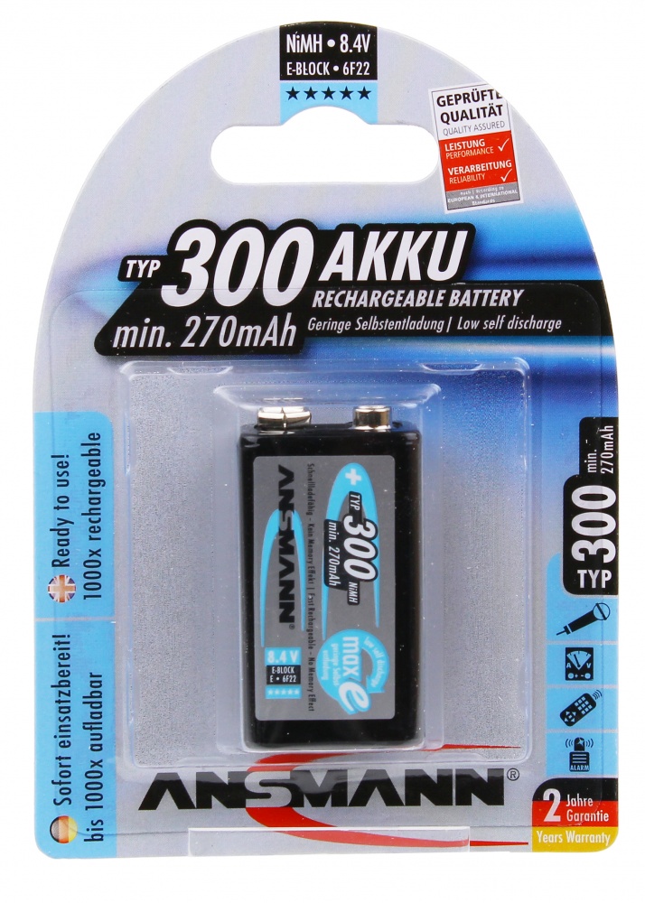 9v rechargeable PP3 Battery from Ansmann