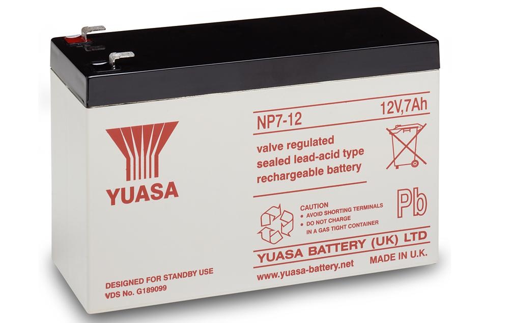 Yuasa NP7-12 12v 7Ah sealed lead acid rechargeable batteries